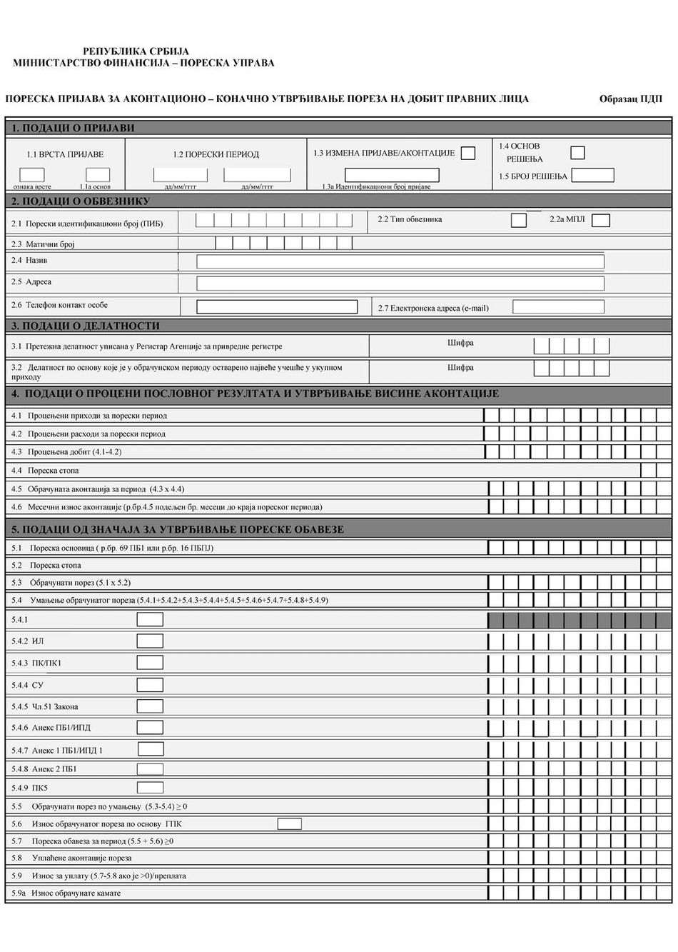 Obračun poreza na dobit pravnih lica | PRAVILNIK | Paragraf