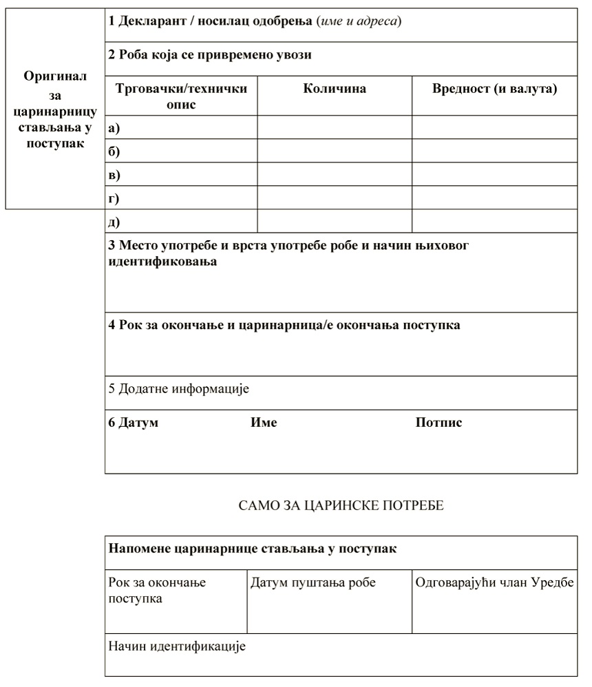 Uredba o carinskim postupcima i carinskim formalnostima - 3. strana