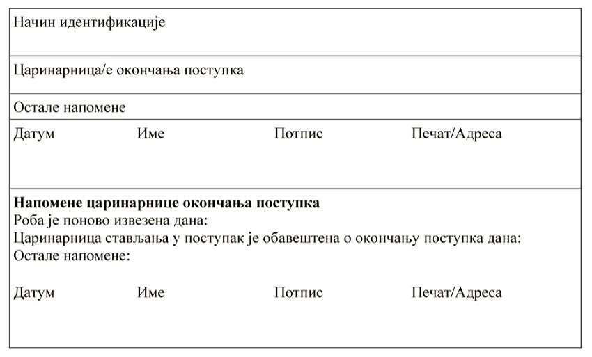Uredba o carinskim postupcima i carinskim formalnostima - 3. strana